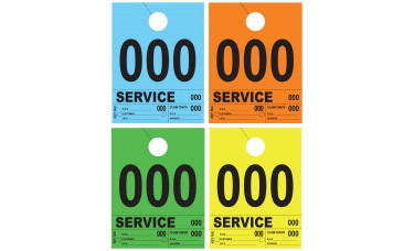 Heavy Colored 4-Part Service Dispatch Numbered Hang Tags (Box of 1000)