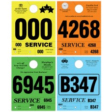 Automotive Service Hang Tags, Car Mirror Service ID Tags