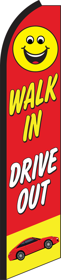 Walk In Drive Out Swooper Feather Flag