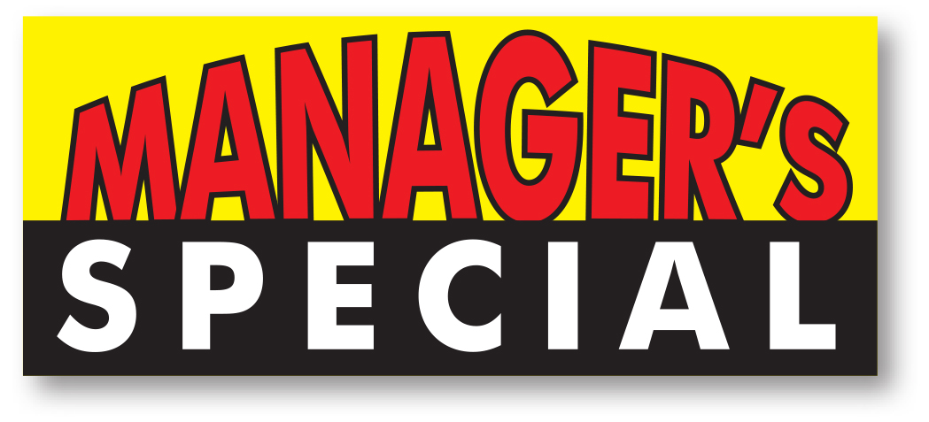 Manager's Special Windshield Banner
