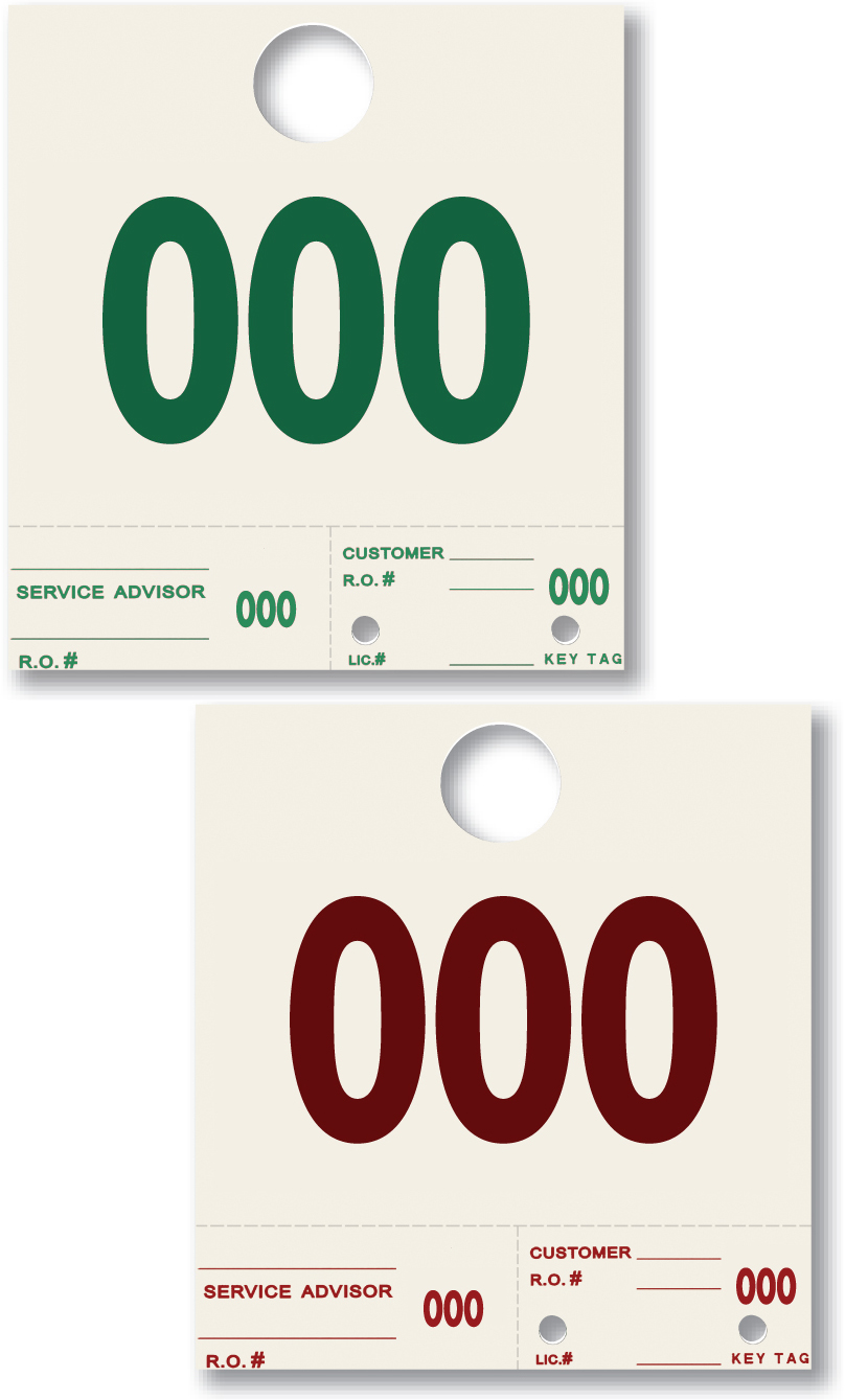 Extra Heavy Duty Service Dispatch Numbered Hang Tags (Box of 1000)